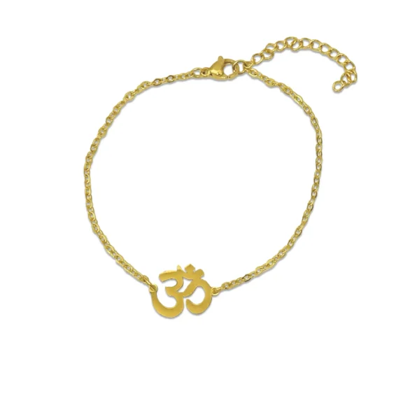 Om bracelet 18K gold-plated - Desi Swag